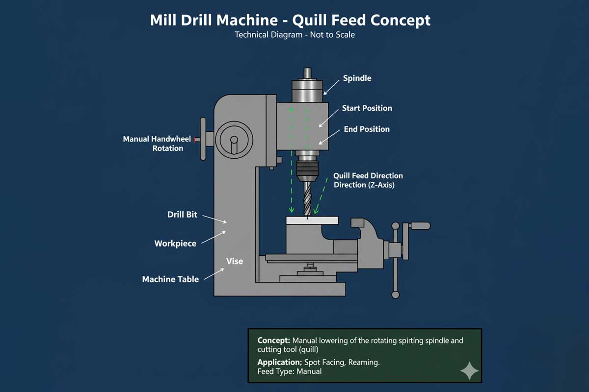 Mill Drill Machine Quill Feed | RongFu Glossary